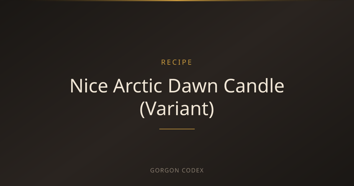 Nice Arctic Dawn Candle (Variant) | Recipes | Project Gorgon